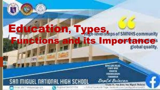 FUNCTION AND IMPORTANCE OF EDUCATION IN THE SOCIETY (Group 2).pptx ...