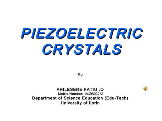 Piezoelectric effect | PPT