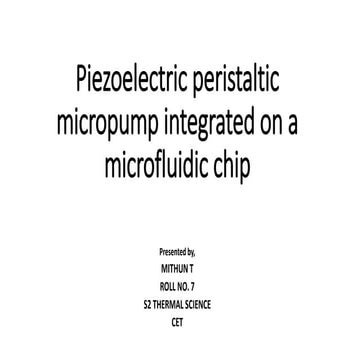 Piezoelectric peristaltic micropump integrated on a microfluidic chip ...