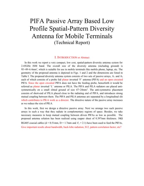 2GHz Patch Antenna/Array Design | PDF | Technology & Computing