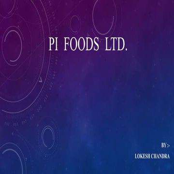 PI foods (Sales and Distribution) | PPTX