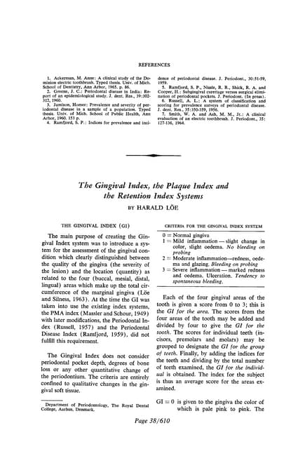 Oral Hygiene Index (OHI) and Oral Hygiene Index-Simplified (OHI-S) | PPT