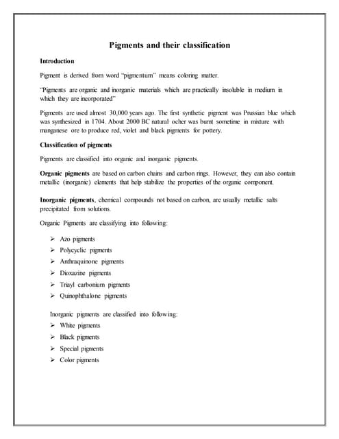 Classification of colorants | PPTX