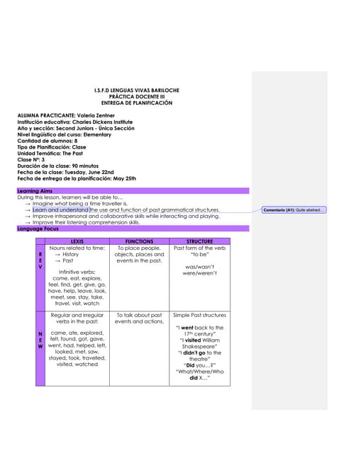 Lesson plan class 7 - secondary | PDF