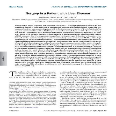 Anesthesia for liver disease , 2021 | PPTX