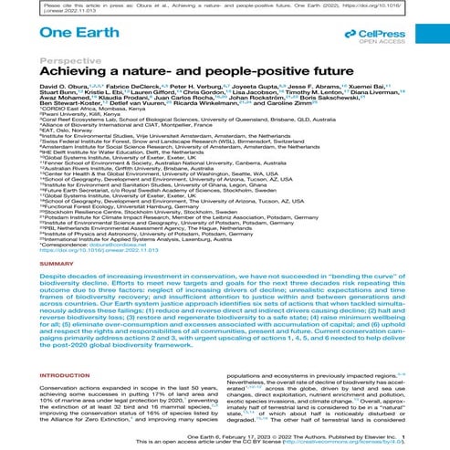 Achieving a nature- and people-positive future | PDF