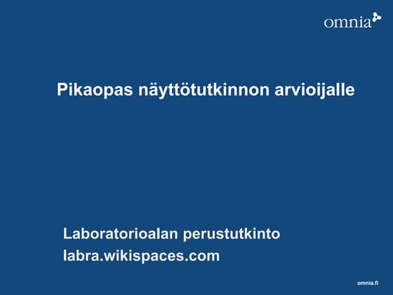 Tutkintosuorituksen prosessi | PPT