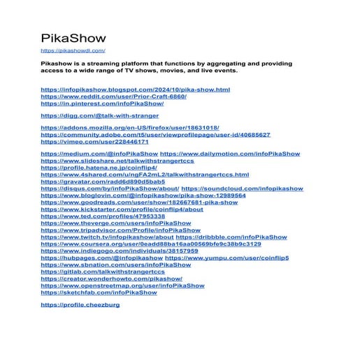 "What is PikaShow? A Complete Guide to Streaming with PikaShow" | PDF