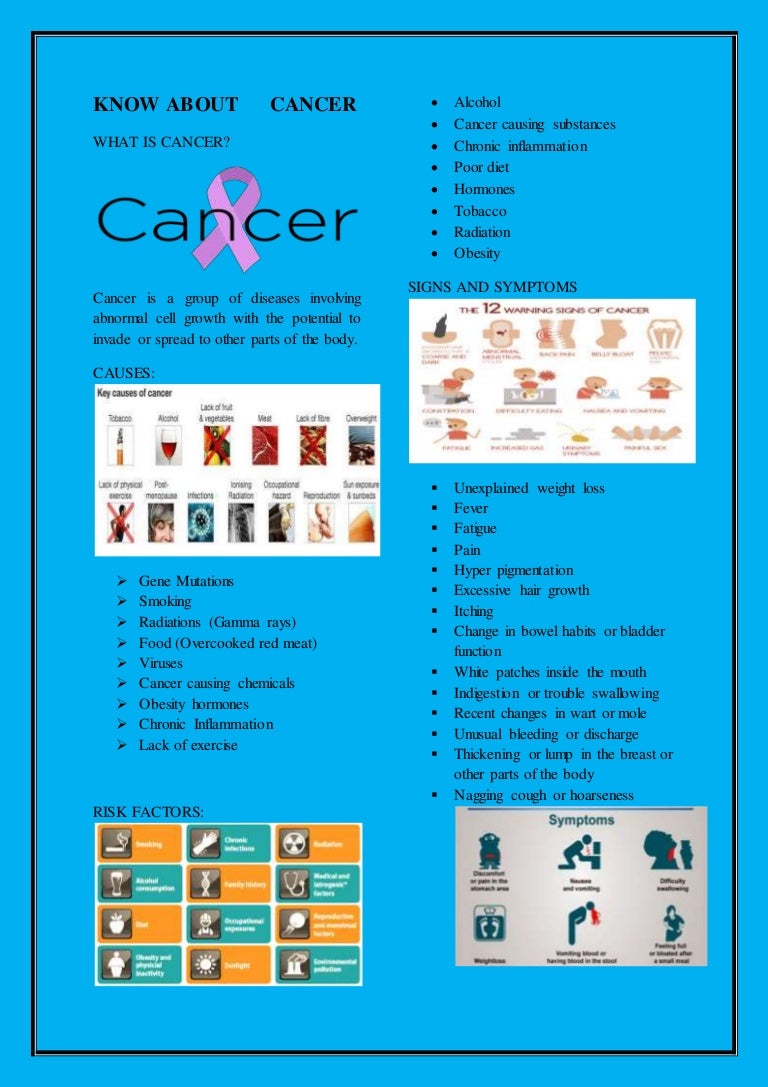 patient information leaflet of cancer