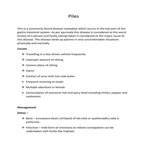 Piles | DOC | Digestive Disorders | Diseases and Conditions