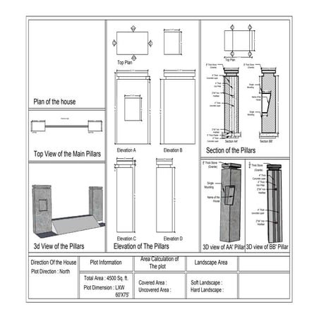 Pillar drawing & concreate bloclk | PDF