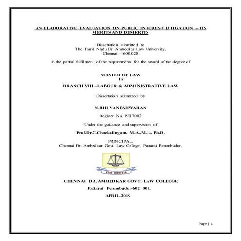 Pil ml desertation corrected final draft | DOCX | Law