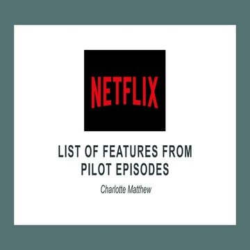 Pilot Episode features presentation analysis | PPT