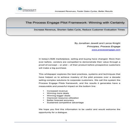 The Pilot Engage Pilot Framework | PDF