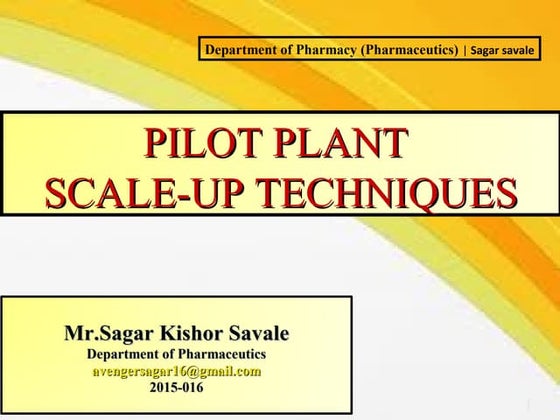 Stages of scale up process mparm 1st year pharmaceutical process ...