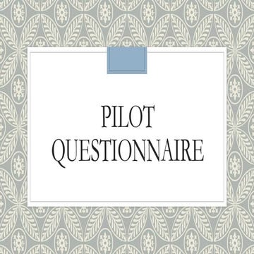 Pilot questionnaire | PPT