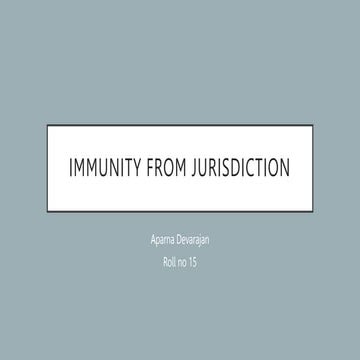 Private international law: immunity pptx | PPTX
