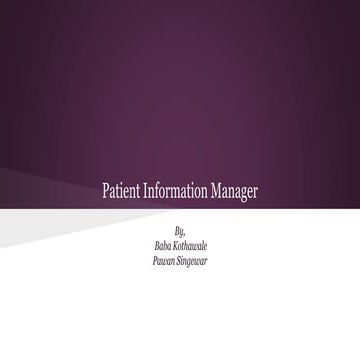 Patient Information Manager | PPTX