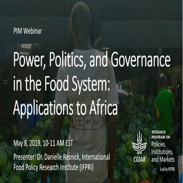 Power, politics, and governance in the food system: Applications to ...