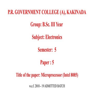 MicROPROCESSOR Pin Diagram intel 8085 .pptx