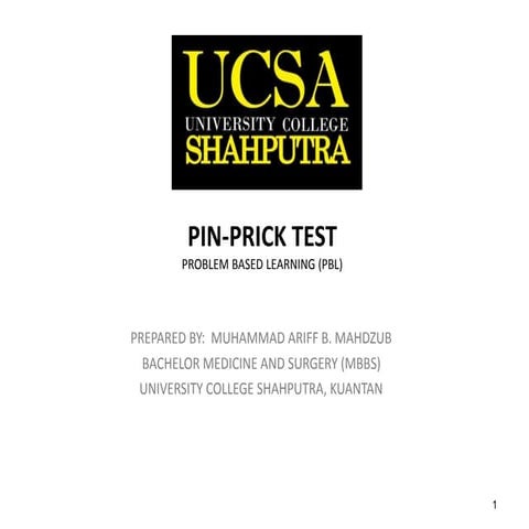 Pin prick test | PPT