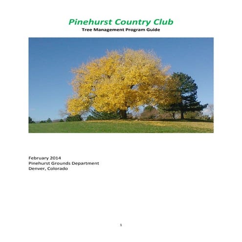 Pinehurst CC Tree Management Program Guide | PDF