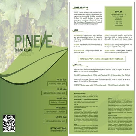 Pineye Emulsion Label Education - A Plant Antitranspirant | PPT