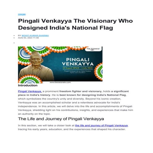 Pingali Venkayya The Visionary Who Designed India's National Flag.pdf