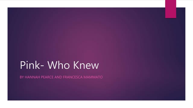 Music Video Director Analysis – Sophie Muller | PPTX