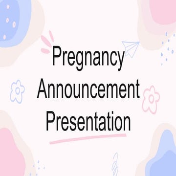 Pink and Blue Cute Pastel Doodle Floral Pregnancy Announcement ...