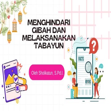 MENGHINDARI GHIBAH DAN MELAKSANAKAN TABAYUN | PDF