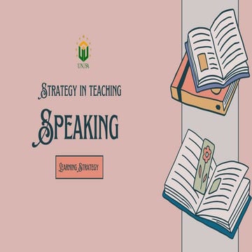 STRATEGY IN TEACHING SPEAKING , LEARNING STRATEGY | PPT