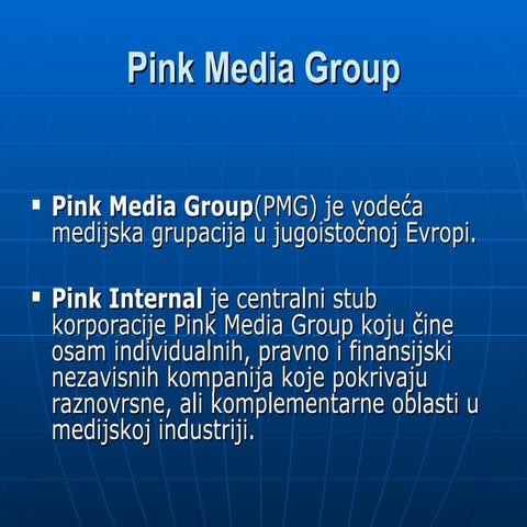 Семинарски рад: Pink Media Group | PPT