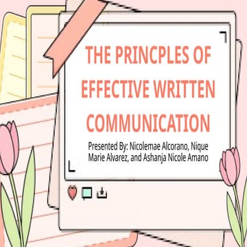 The Principles of Effective Written Communication | PPT