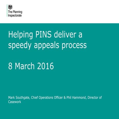 Helping PINS deliver a speedy appeals process | PPT | Business ...
