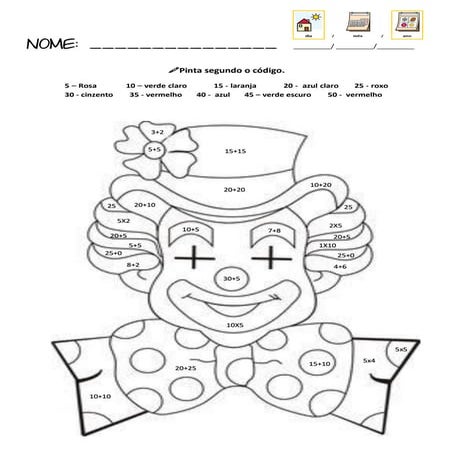 Contas de somar e subtrair pintura com código | PDF