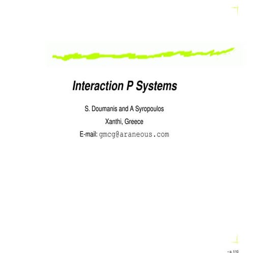 Interaction and P systems | PDF