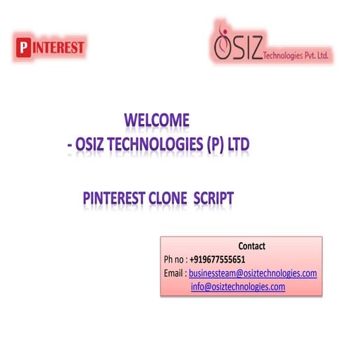 Pinterest clone - Osiz Technologies | PPTX