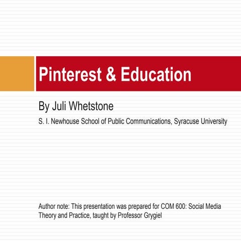 Pinterest and Education | PPT