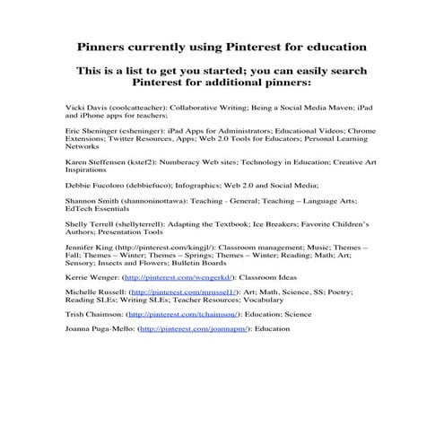 Pinterest for teachers pdf | PDF