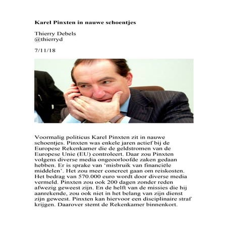 Karel Pinxten in nauwe schoentjes | PDF