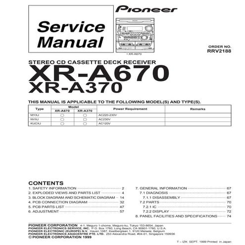 Pioneer xr-a370 670 | PDF