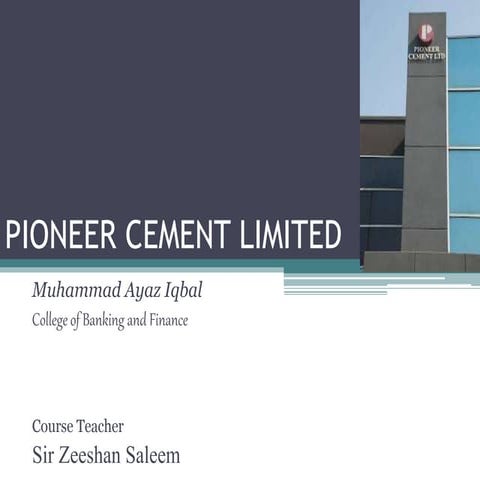 Pioneer Cement Limited Report Presentation | PPT