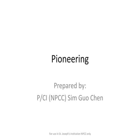 Pioneering | PPT