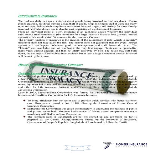 Marine Insurance of Pioneer insurance company ltd. | PDF