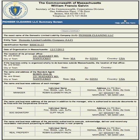 Pioneer ma sec of state | PDF