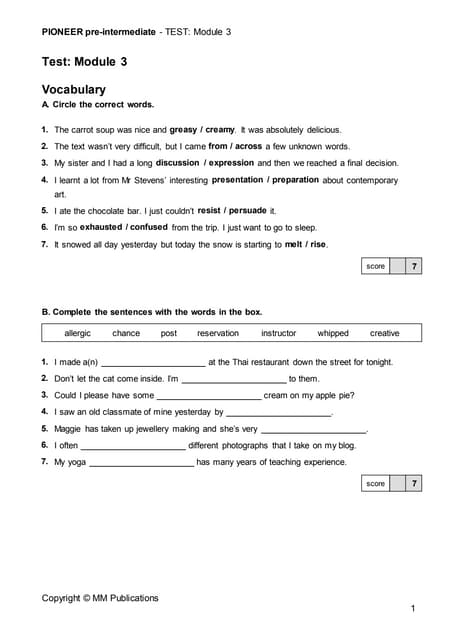 Pioneer pre intermediate-tests_module_6 | DOC | Auto Navigation Systems ...