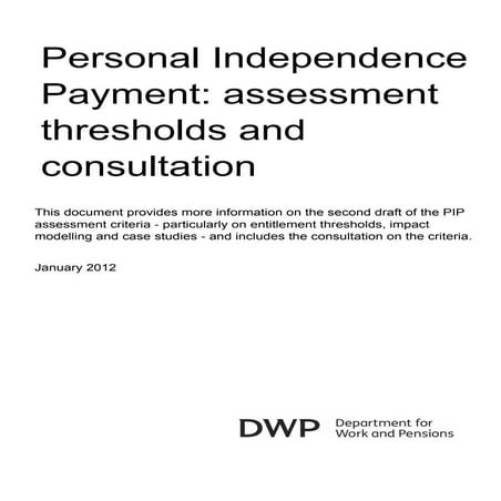 PIP assessment thresholds and consultation | PDF