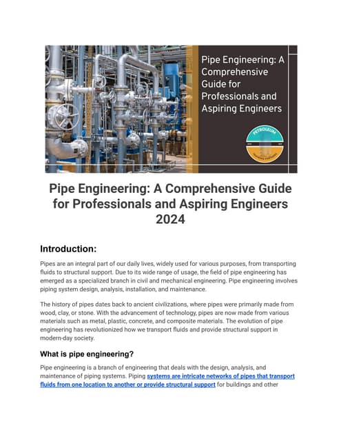 Piping and Pipeline Engineering Courses in Kerala | Blitz Academy.pdf