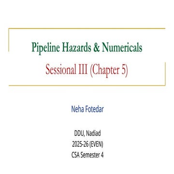 Comprehensive Analysis of Pipeline Hazards and Performance Numericals ...